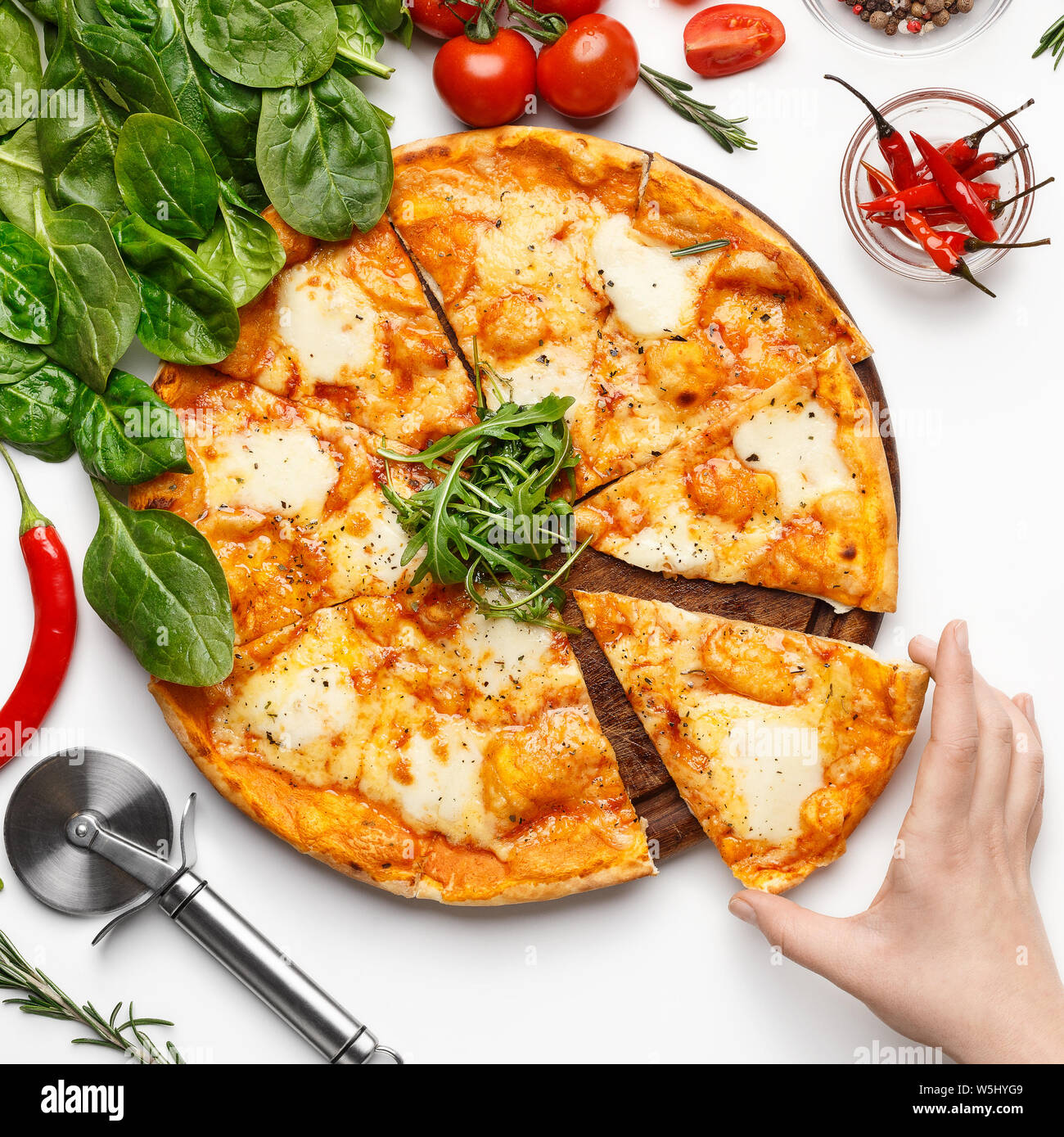 Female hand take slice hi-res stock photography and images - Alamy