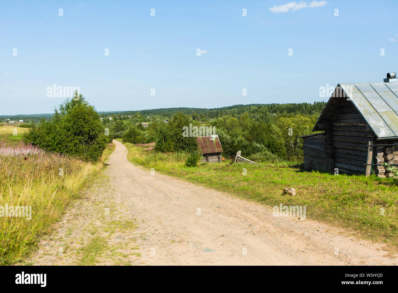 View of in a Russian remote village at summer Stock Photo - Alamy