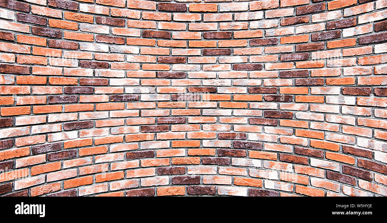 Curve brick wall texture and background Stock Photo - Alamy