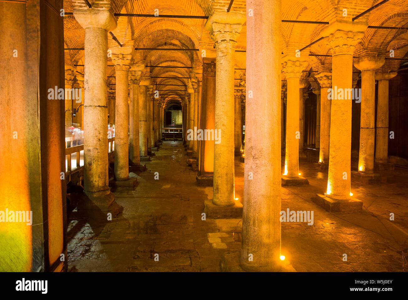 Ancient Basilica Cistern from 6th century in Istanbul, Turkey Stock ...