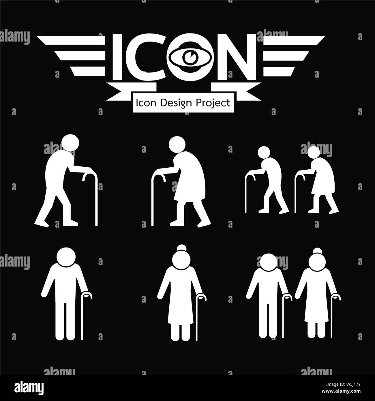 Elder People Icon Stock Vector Image & Art - Alamy