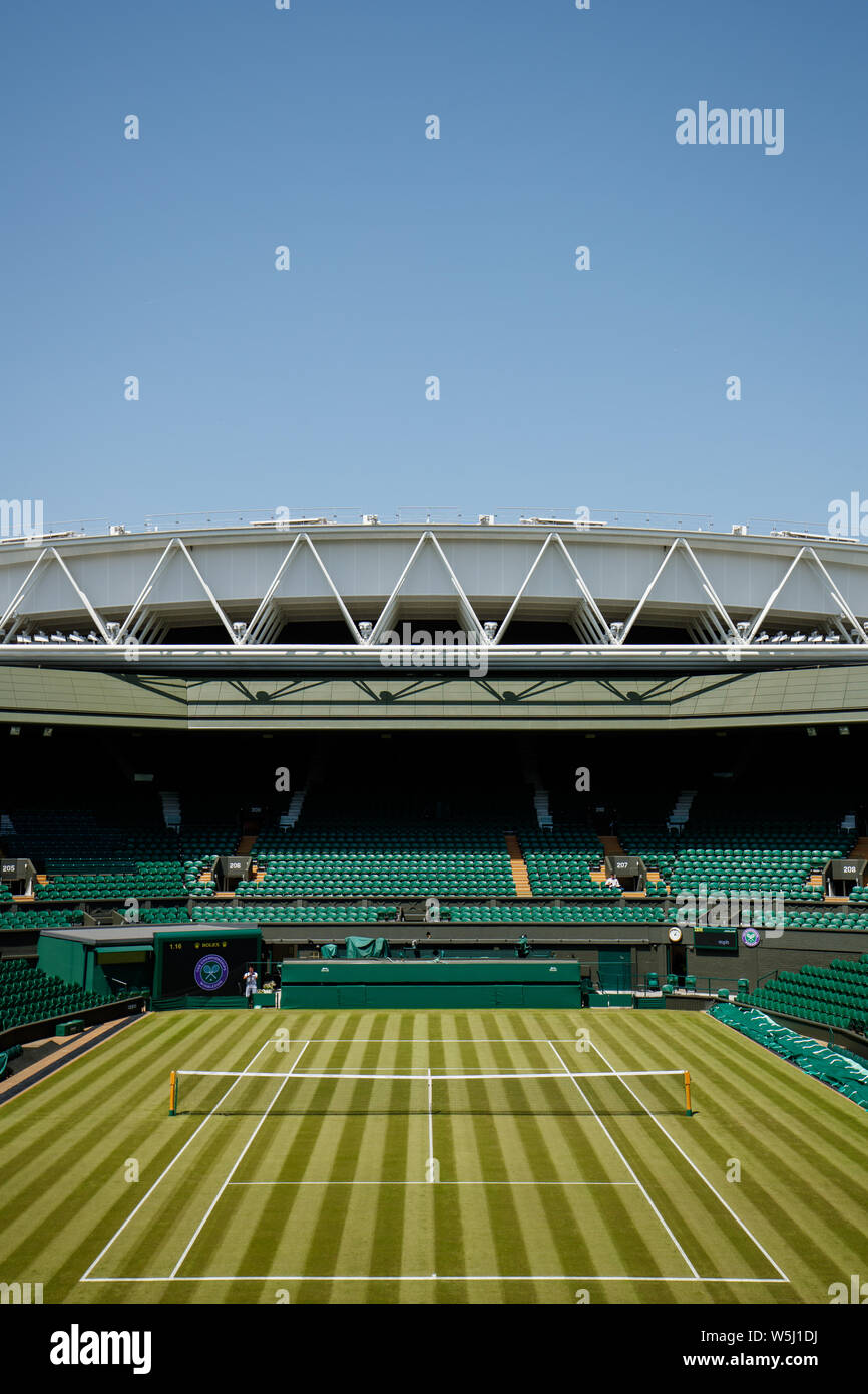 An empty general view of Centre Court home of The Wimbledon ...