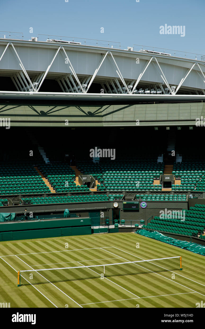 An empty general view of Centre Court home of The Wimbledon ...