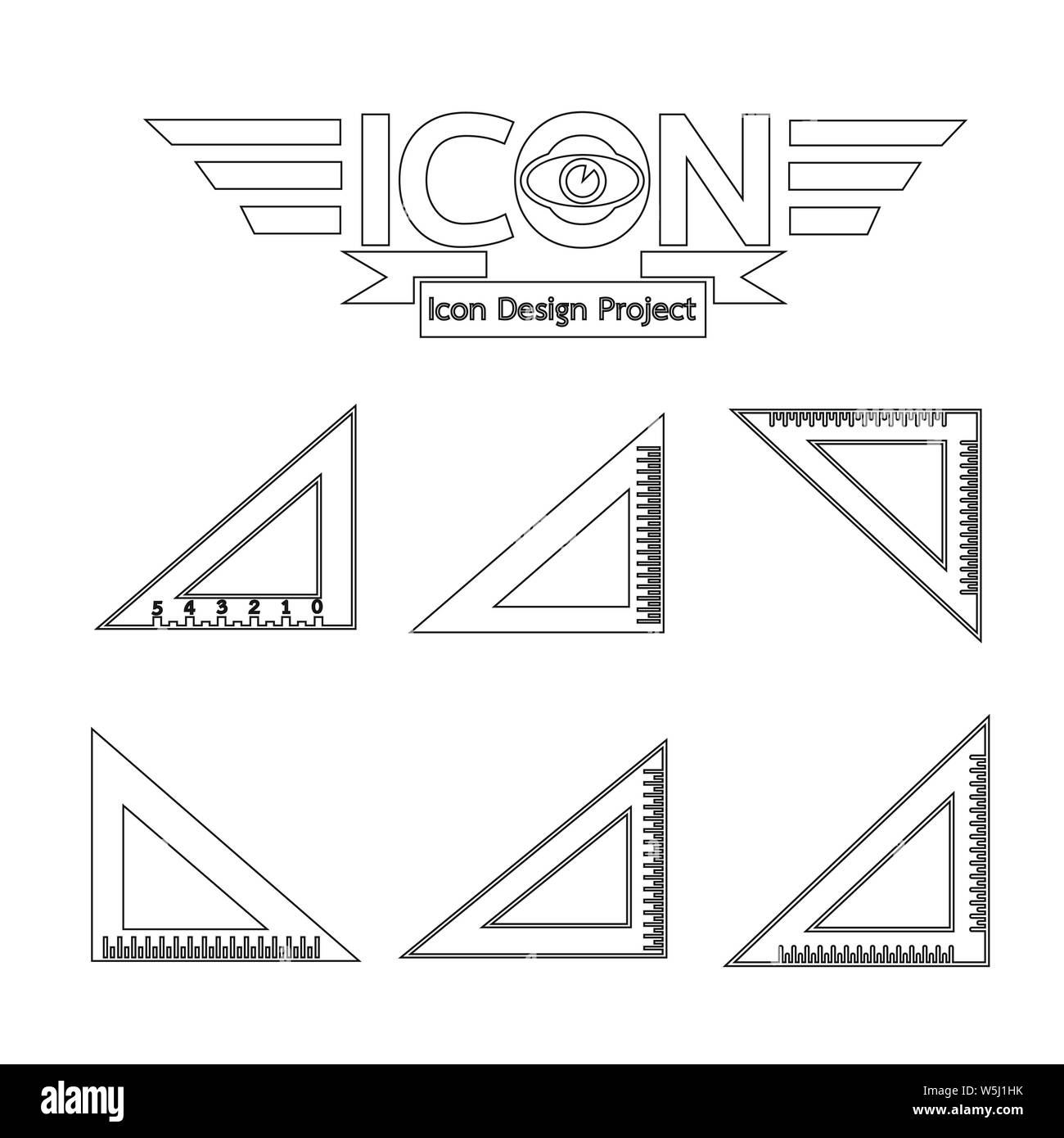 triangle ruler icon Stock Vector Image & Art - Alamy