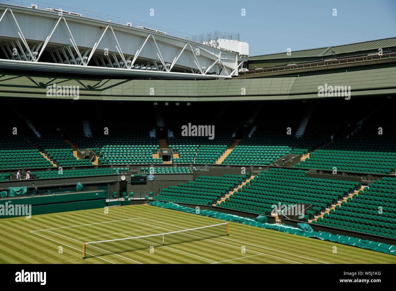 An empty general view of Centre Court home of The Wimbledon ...
