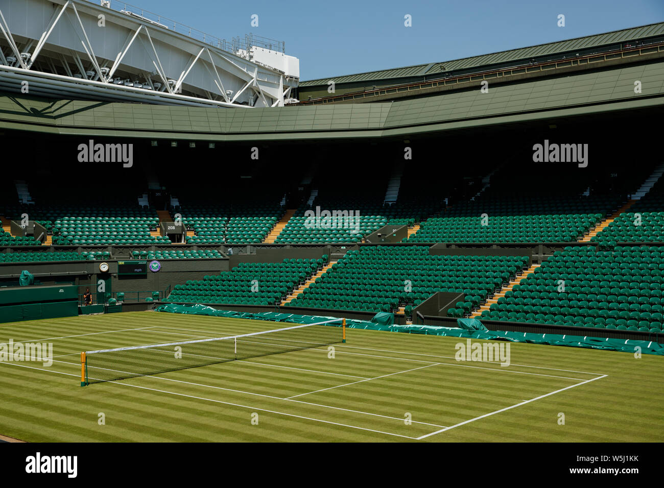 An empty general view of Centre Court home of The Wimbledon ...