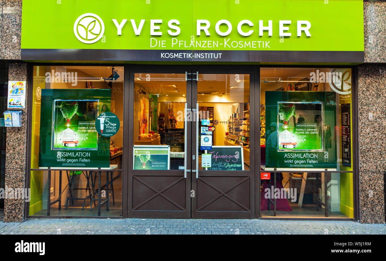 COLOGNE, GERMANY - FEBRUARY 28, 2015: Detail of the Yves Rocher store ...