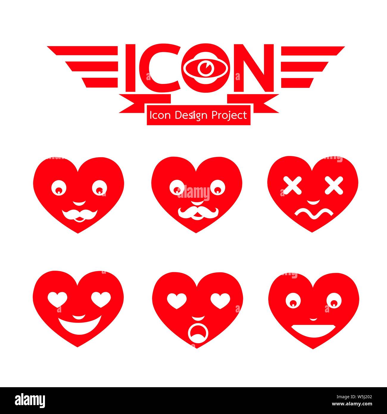 Heart Face Emotion Icon Stock Vector Image & Art - Alamy