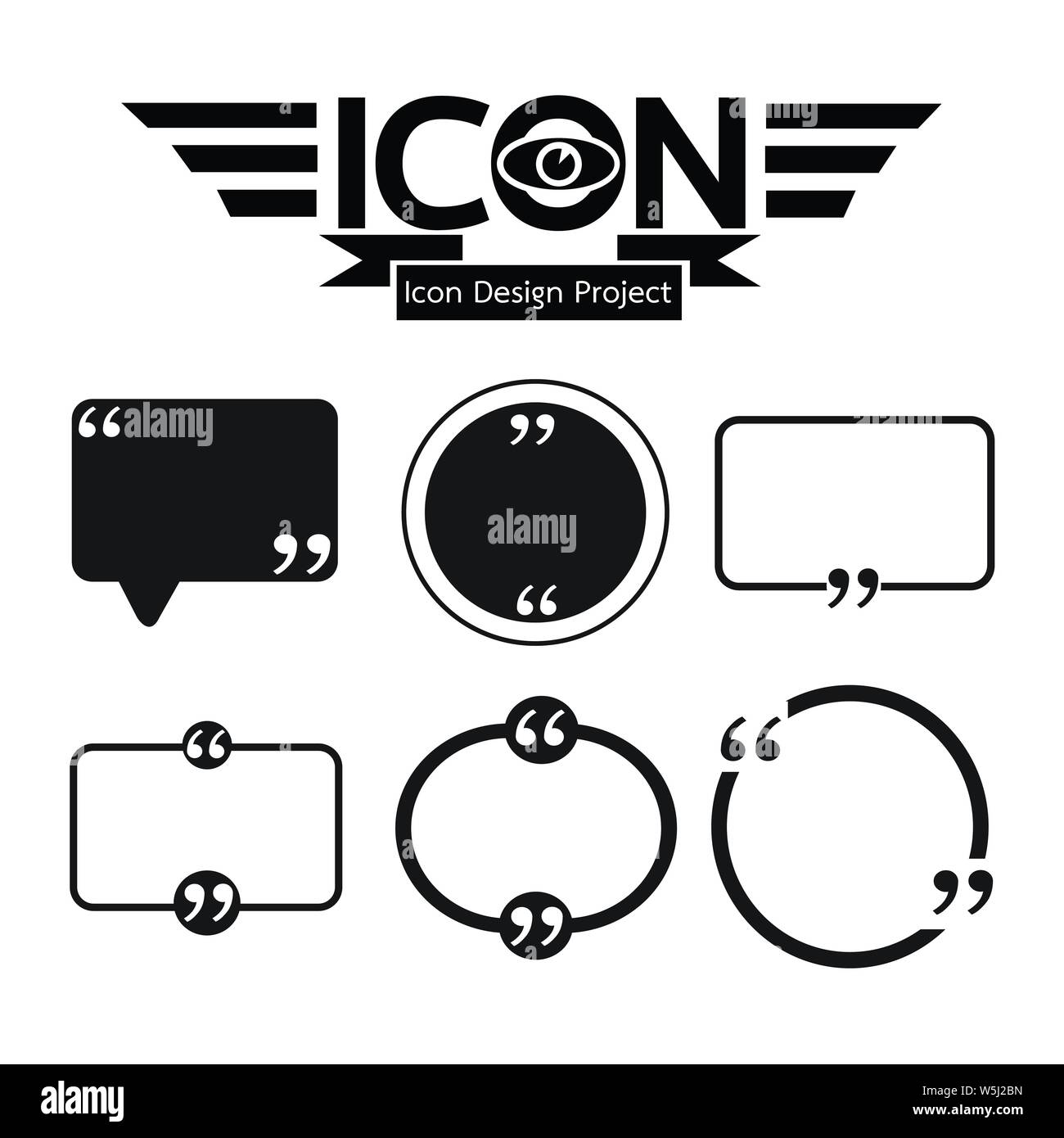 Quotation Mark Speech Bubble icon Stock Vector Image & Art - Alamy