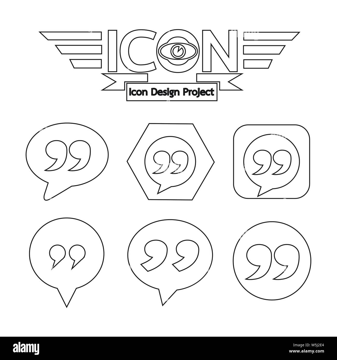 Quotation Mark Speech Bubble icon Stock Vector Image & Art - Alamy