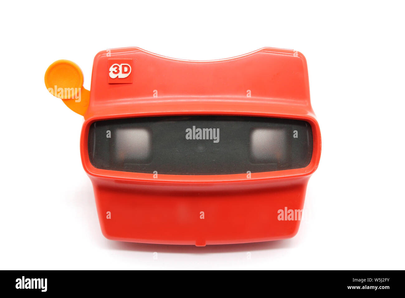 Vintage plastic stereoscopic slide viewer, front view, isolated on ...