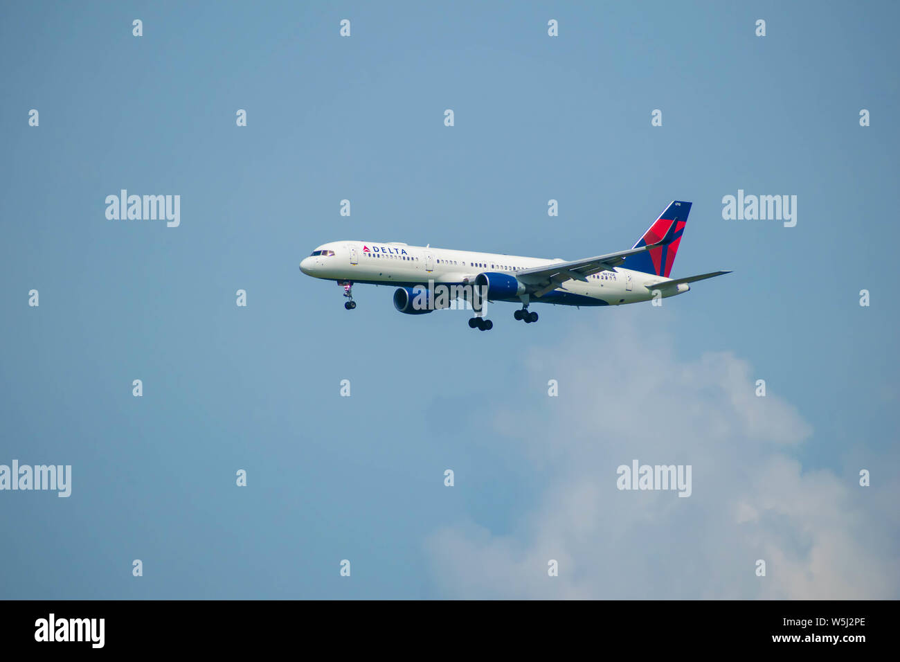Florida. July 09, 2019 . Delta Airlines arriving to Orlando ...