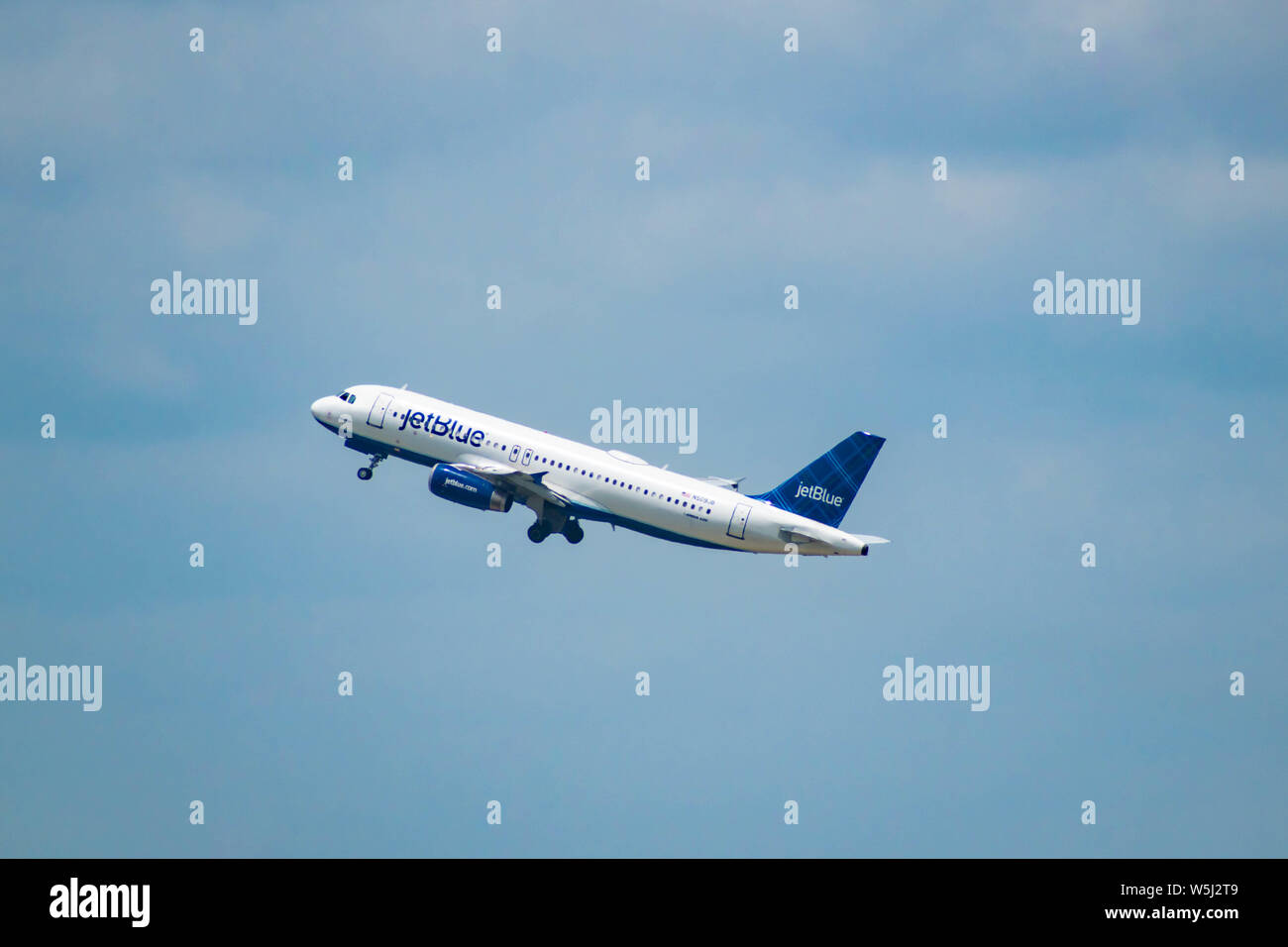 Orlando, Florida. July 09, 2019 . Jet blue departing from Orlando ...