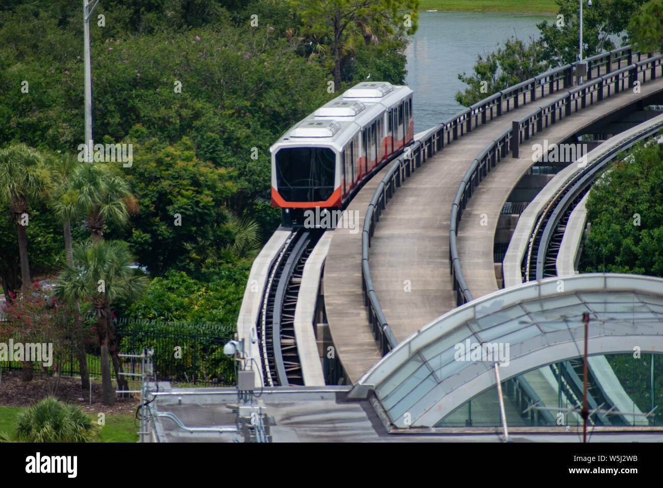 Orlando, Florida. July 09, 2019 Roll onr roll off train at Orlando ...