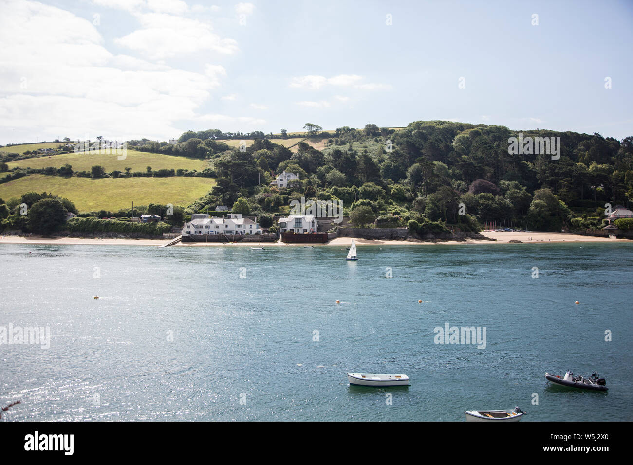 Salcombe, seaside town in Devon on the south of England in the ...