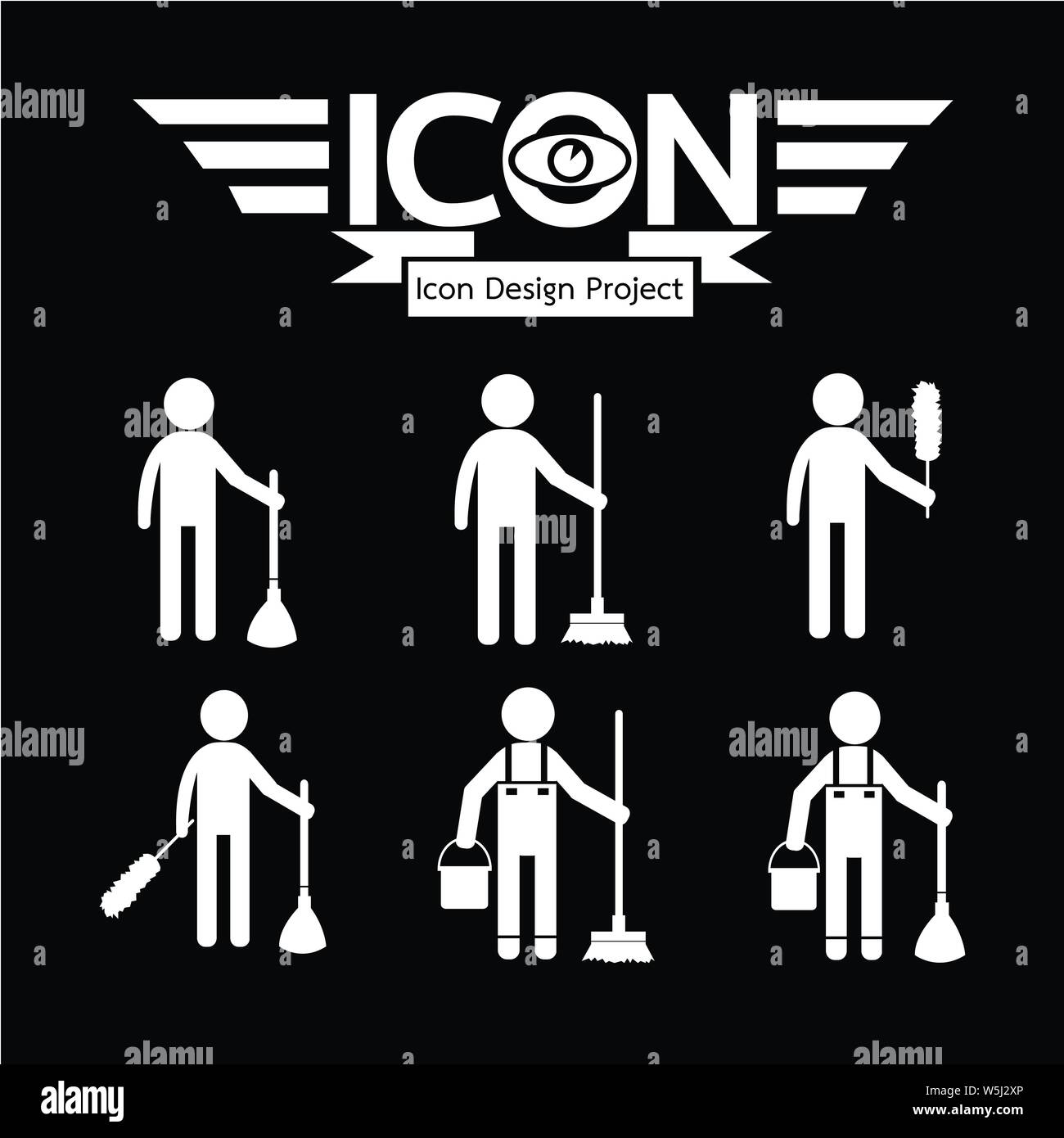 Cleaner Man icon Stock Vector Image & Art - Alamy