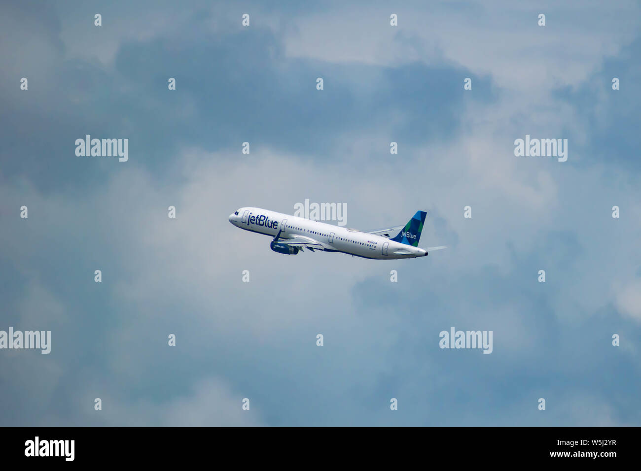 Orlando, Florida. July 09, 2019. Jet Blue departing from Orlando ...