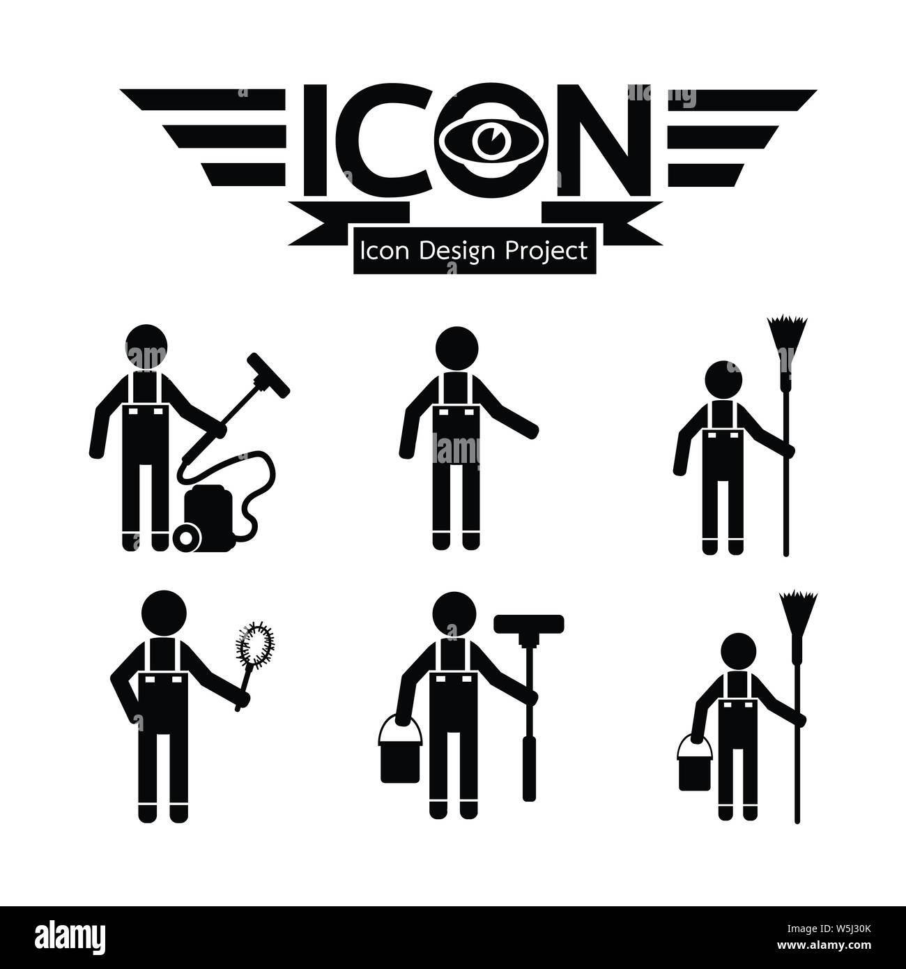 Cleaner Man icon Stock Vector Image & Art - Alamy