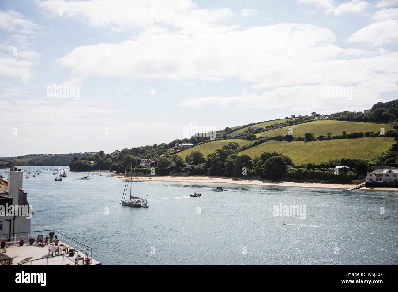 Salcombe, seaside town in Devon on the south of England in the ...