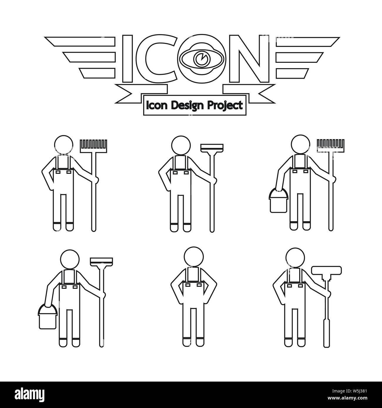 Cleaner Man icon Stock Vector Image & Art - Alamy