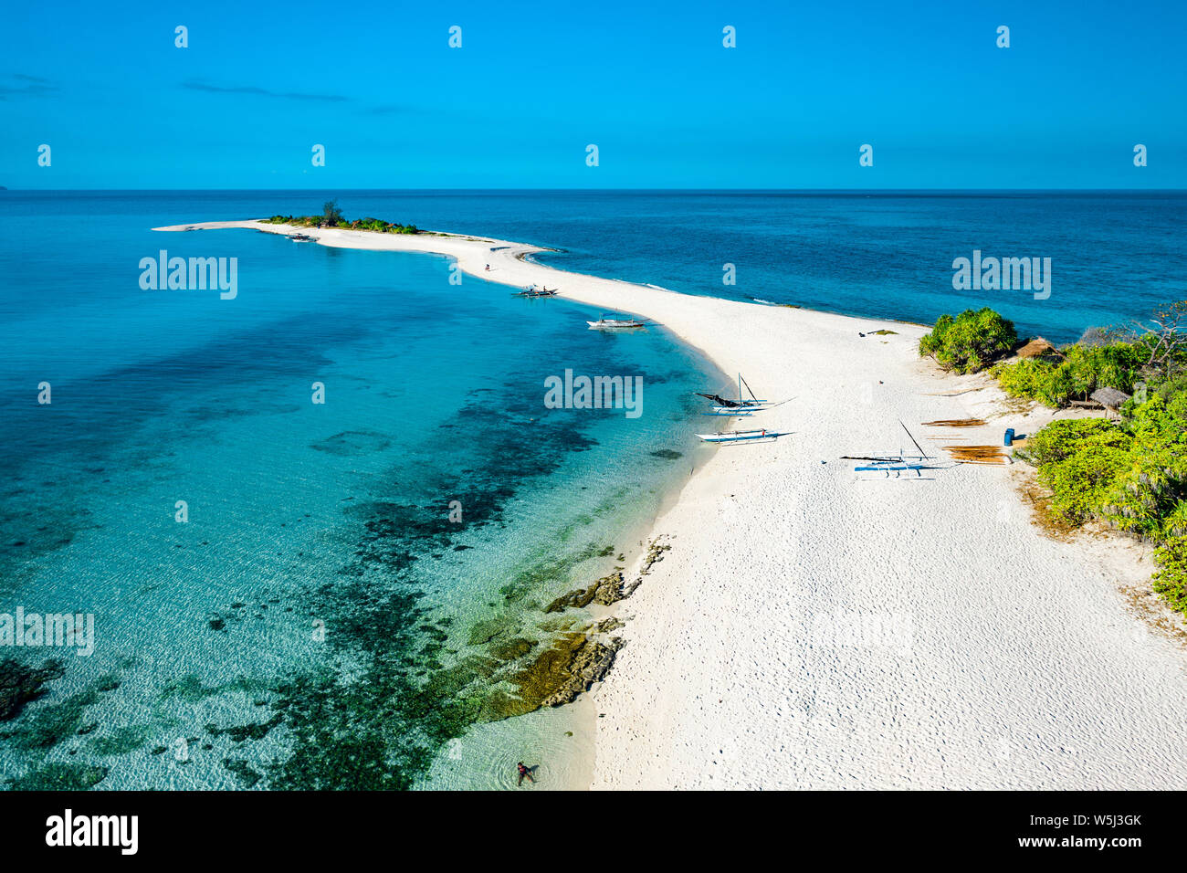 Truly amazing tropical island in the middle of the ocean. Aerial view ...