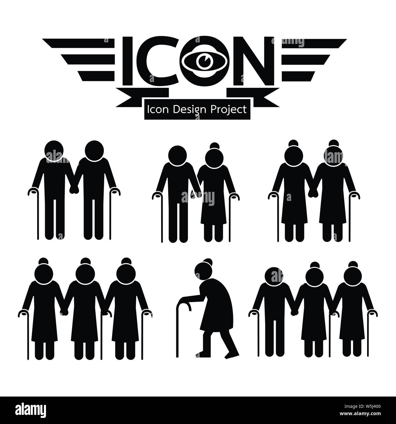 Elder People Icon Stock Vector Image & Art - Alamy