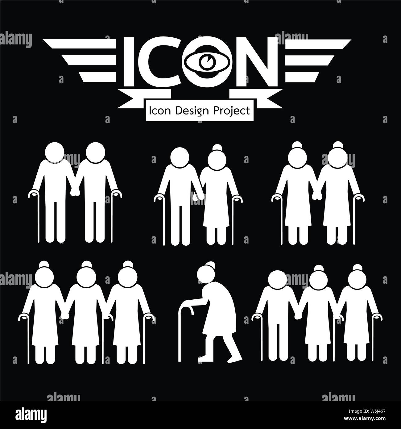 Elder People Icon Stock Vector Image & Art - Alamy