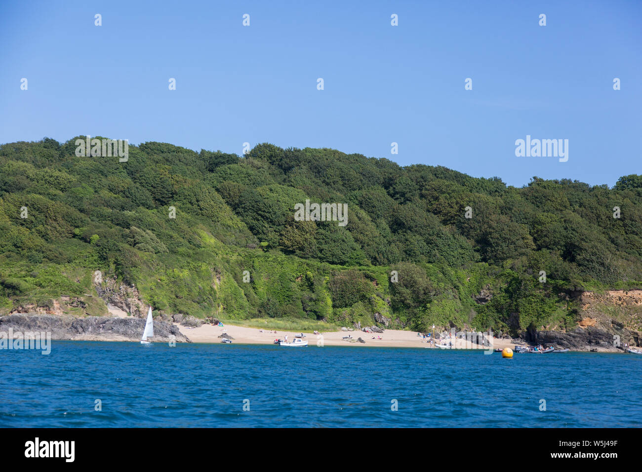 Salcombe, seaside town in Devon on the south of England in the ...