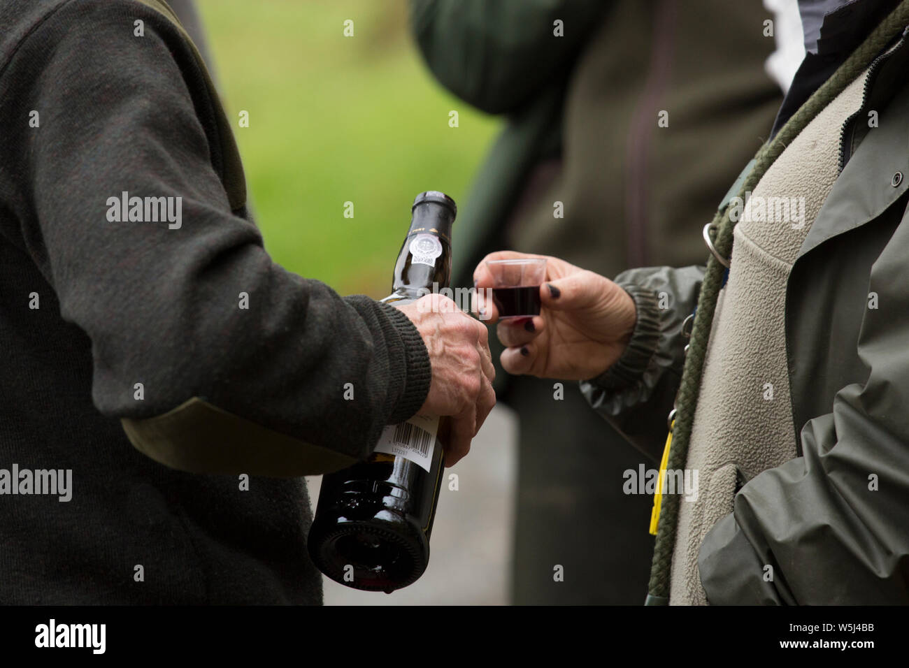 Port is Shared out During Elevenses on a Pheasant Shoot Stock Photo - Alamy