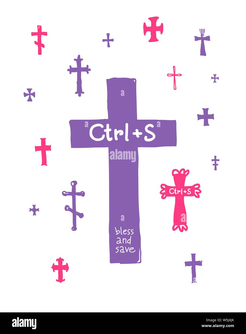 Orthodox, Catholic, Celtic and other crosses. Vector. The inscription ...