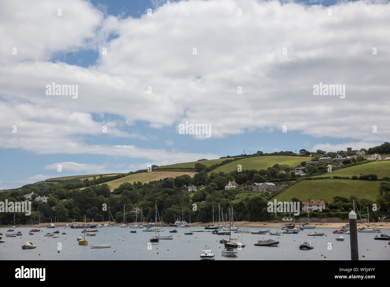 Salcombe, seaside town in Devon on the south of England in the ...