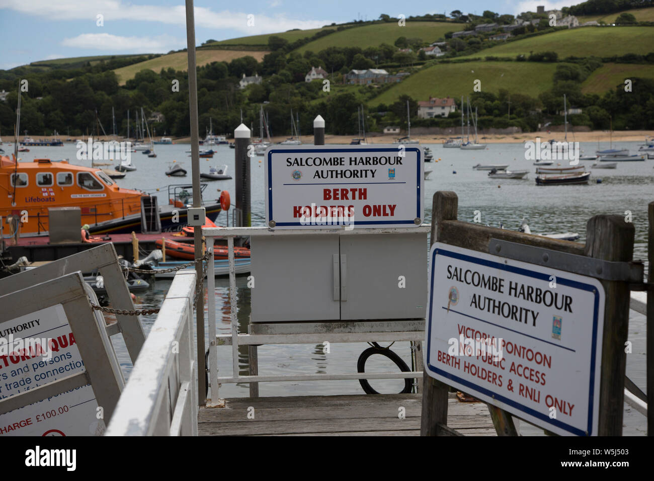 Salcombe, seaside town in Devon on the south of England in the ...