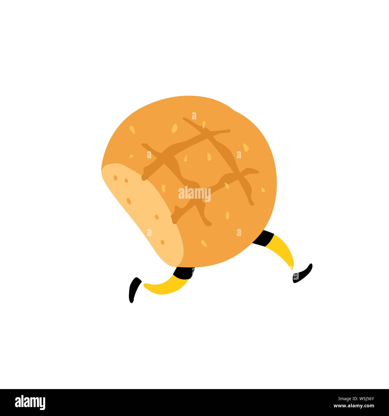 An illustration of a tasty loaf of bread. Vector. Character with legs ...