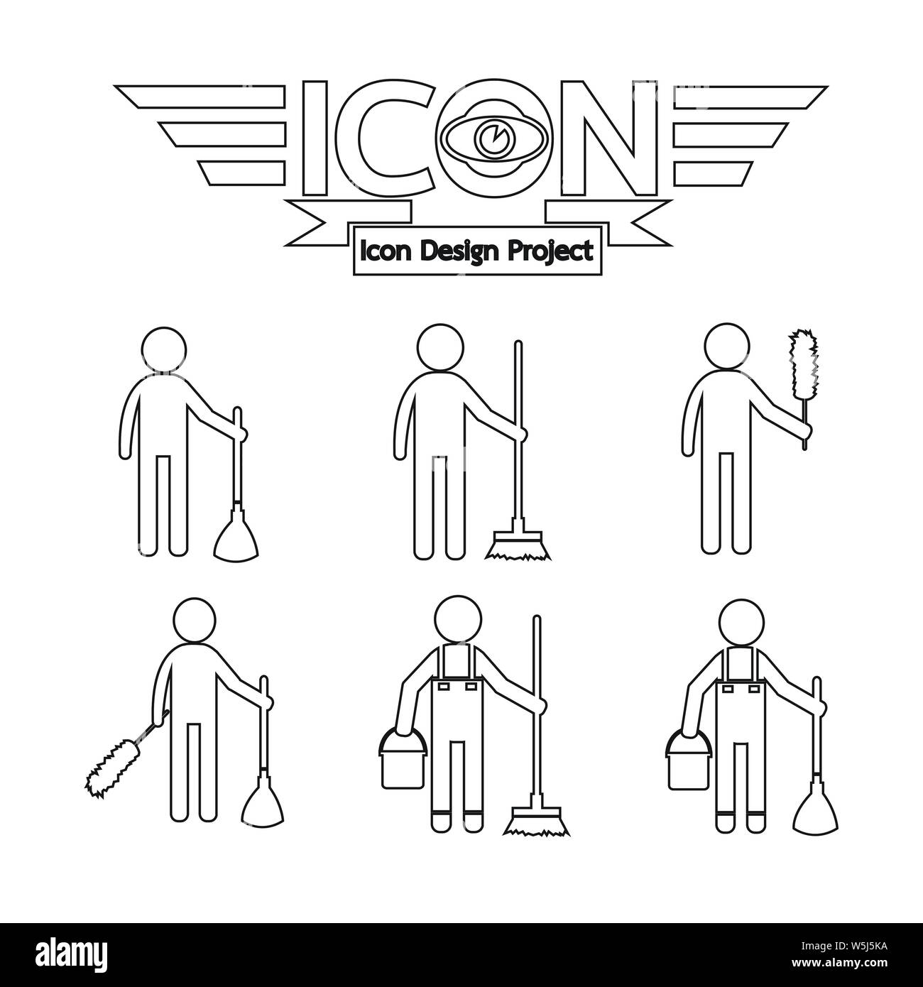 Cleaner Man icon Stock Vector Image & Art - Alamy