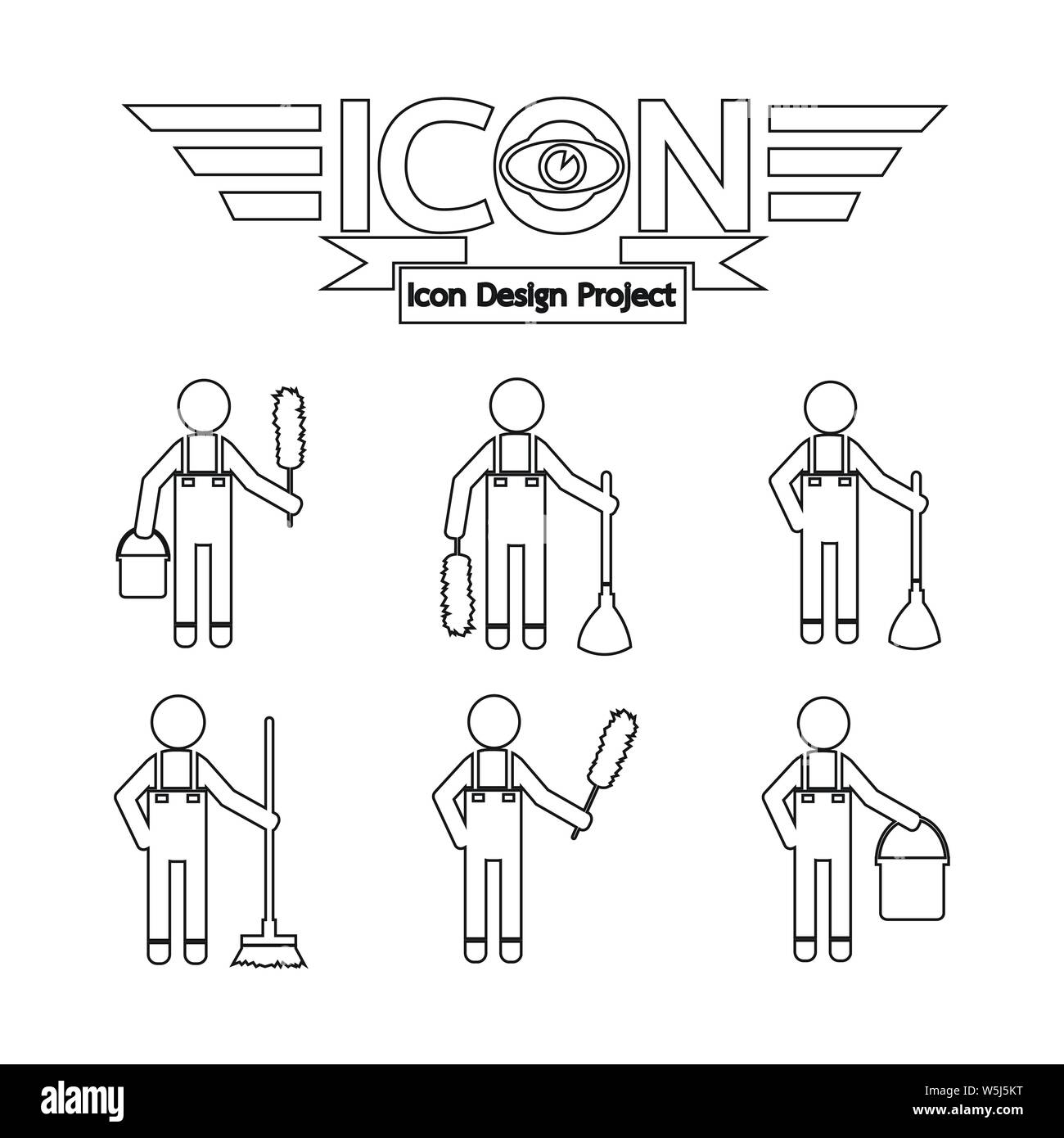 Cleaner Man icon Stock Vector Image & Art - Alamy