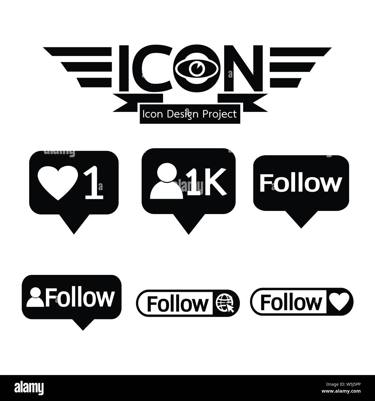 Follower logo Black and White Stock Photos & Images - Alamy