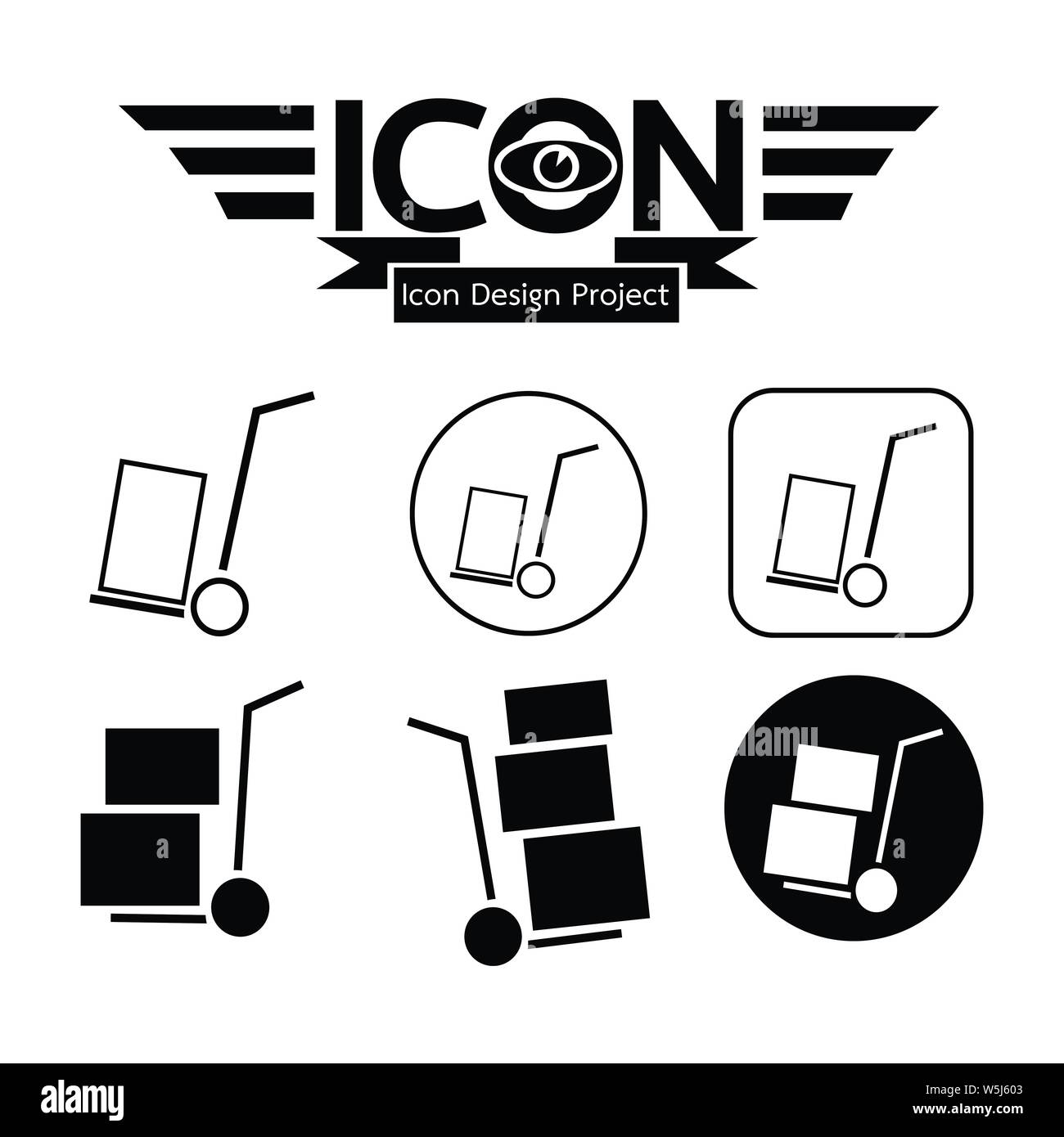 Handcart icon Black and White Stock Photos & Images - Alamy