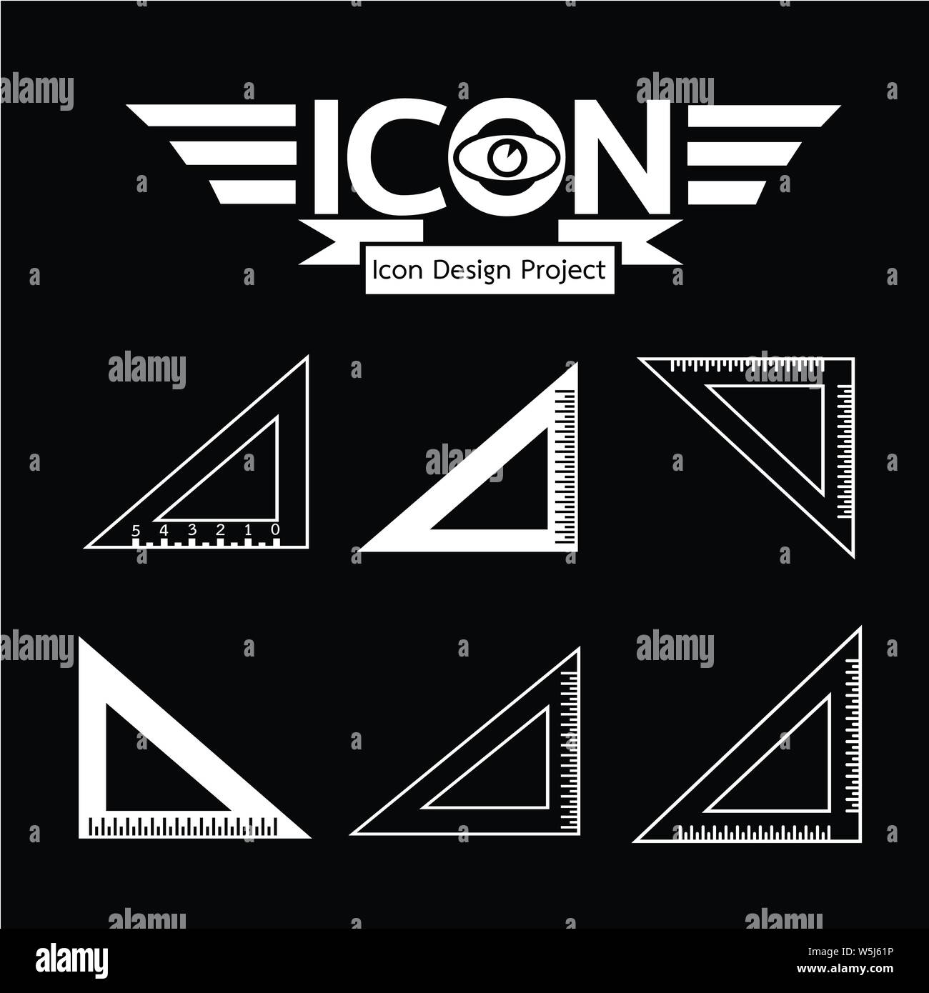 triangle ruler icon Stock Vector Image & Art - Alamy