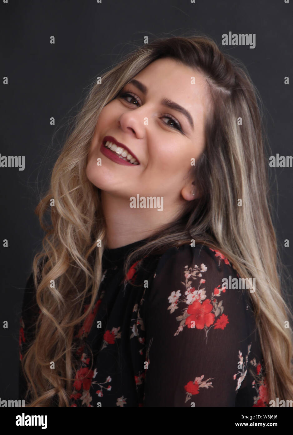 studio portrait of a beautiful model girl,image Stock Photo - Alamy