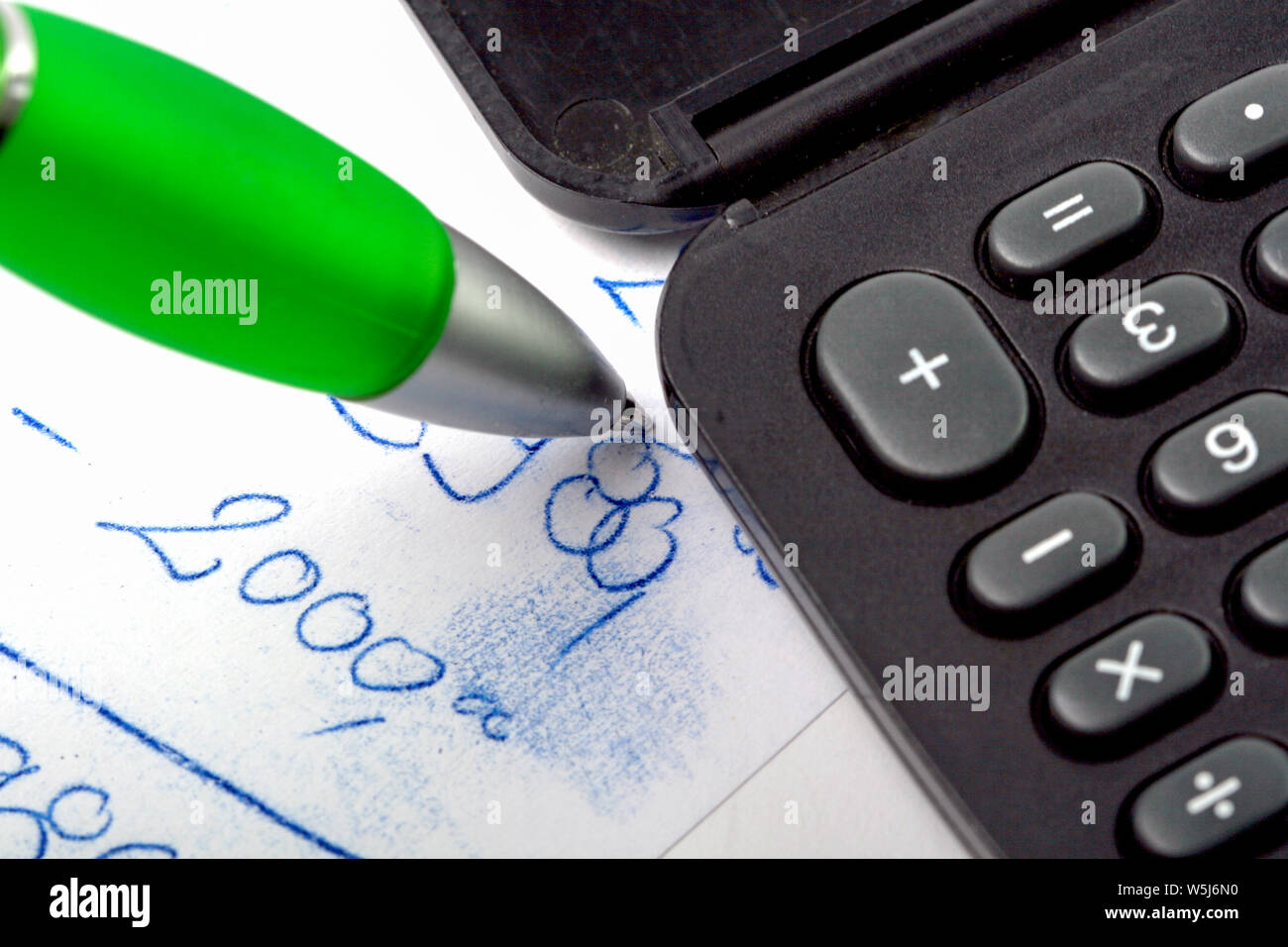 Calculator pen paper studio hi-res stock photography and images - Alamy