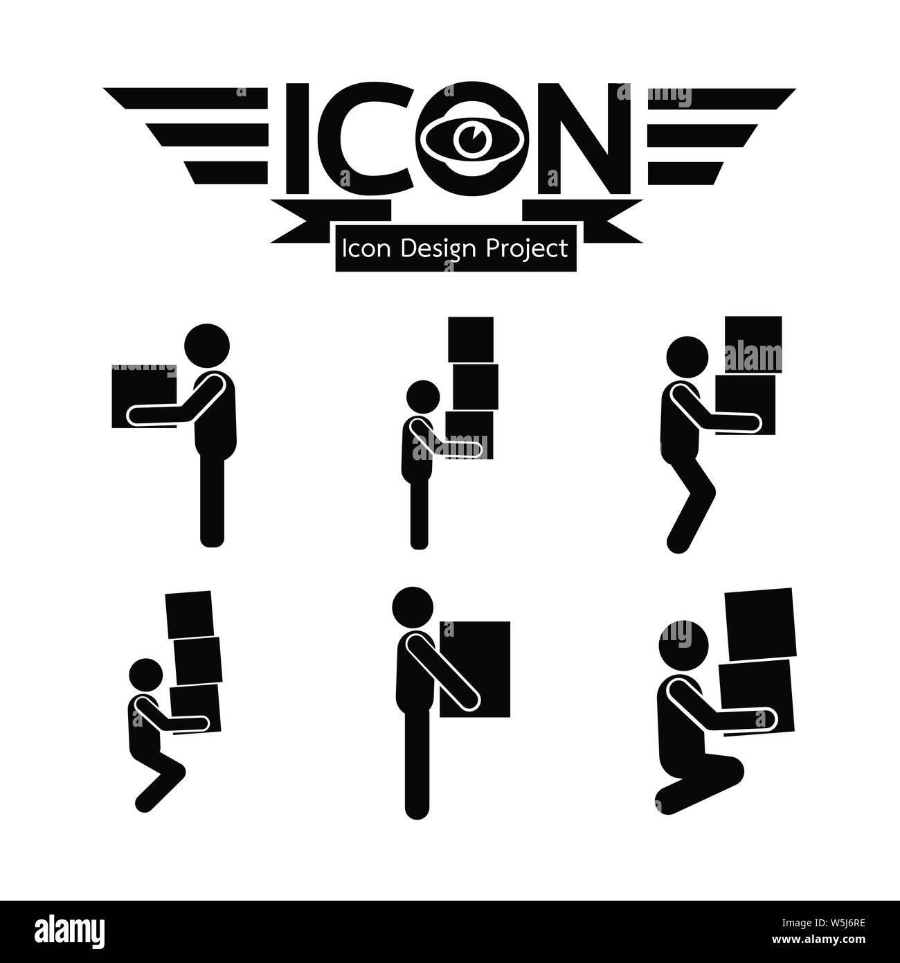 Man Moving Box Icon Stock Vector Image & Art - Alamy