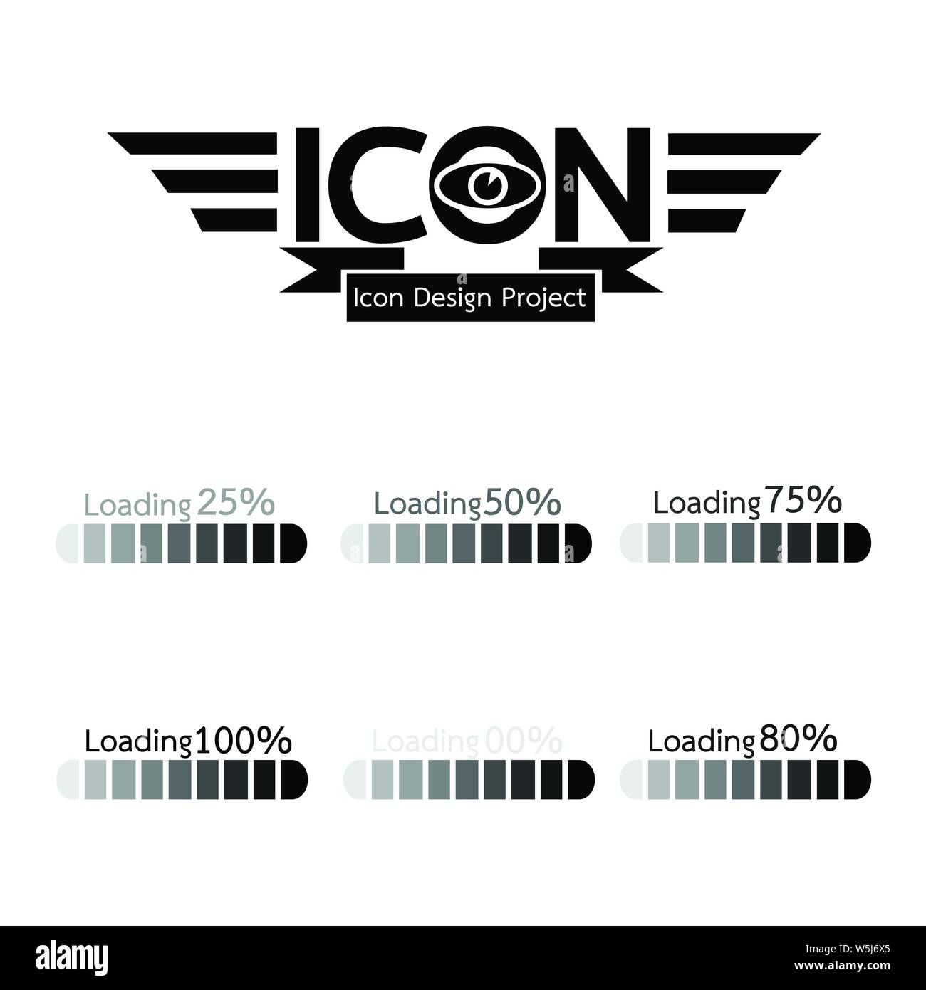 Loading icon preloader symbol Black and White Stock Photos & Images - Alamy