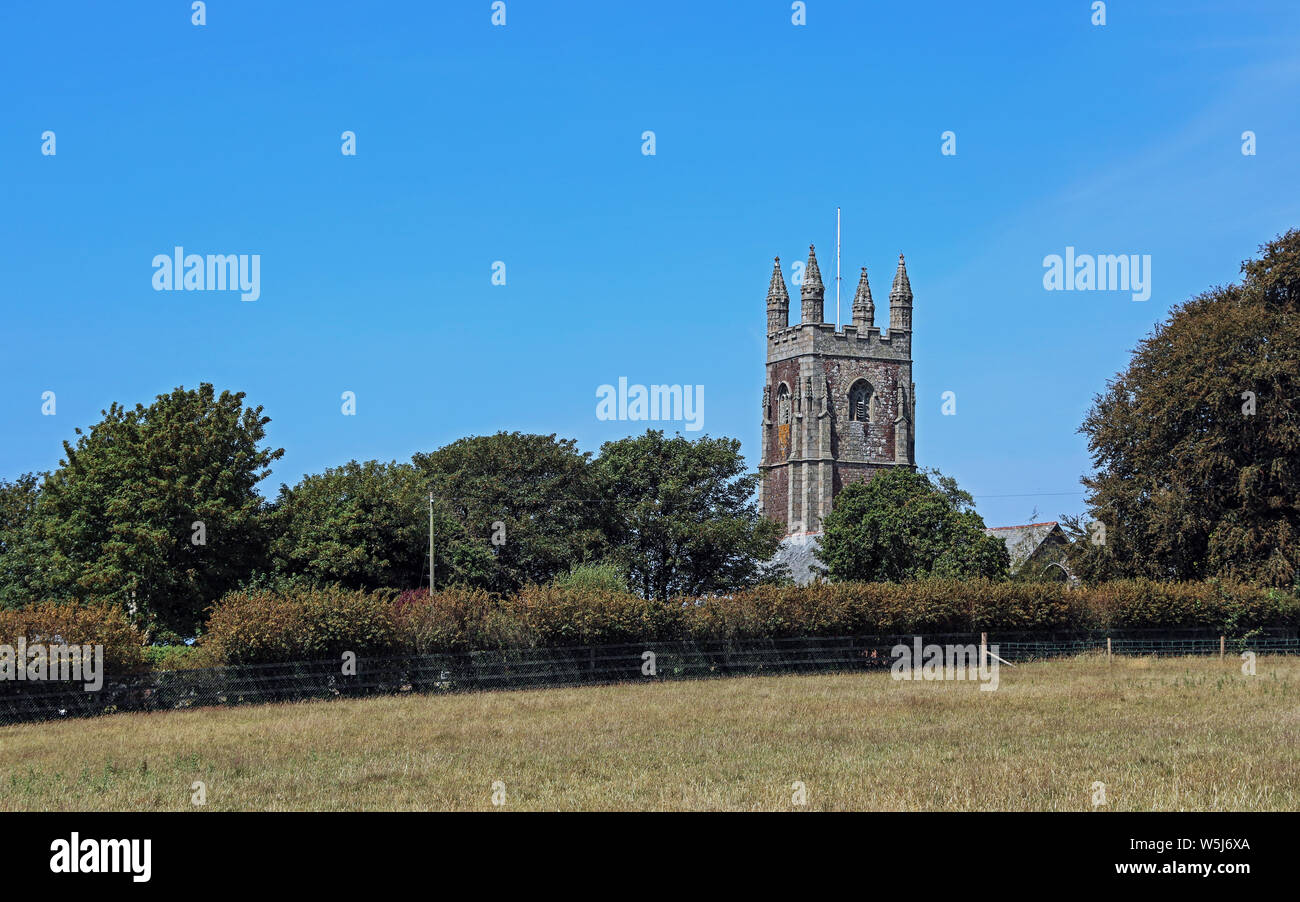 Maker Church beside the Mount Edgcumbe Country Estate, Rame, Cornwall ...