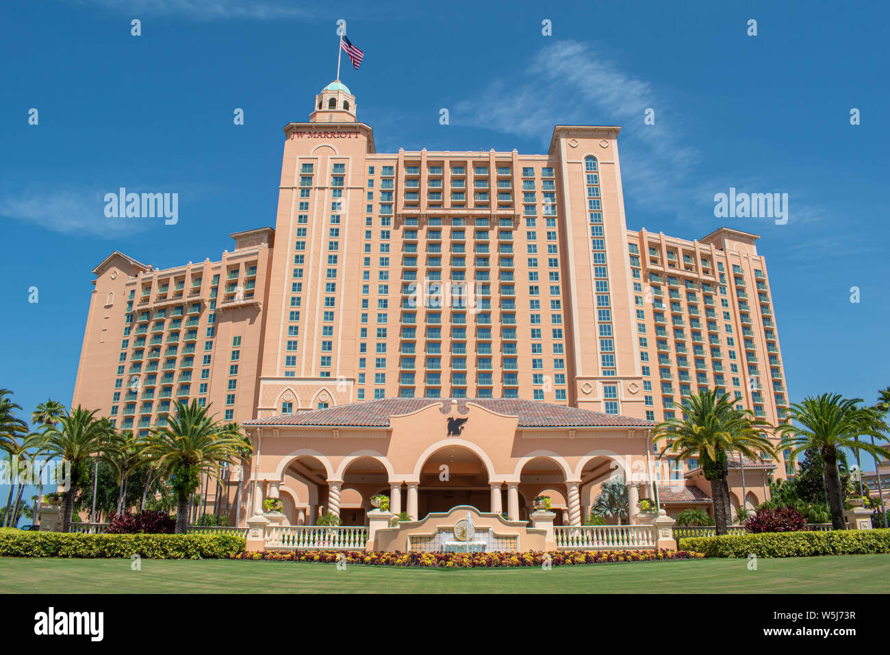 Orlando, Florida. July 16, 2019. Panoramic view of JW Marriott hotel at ...