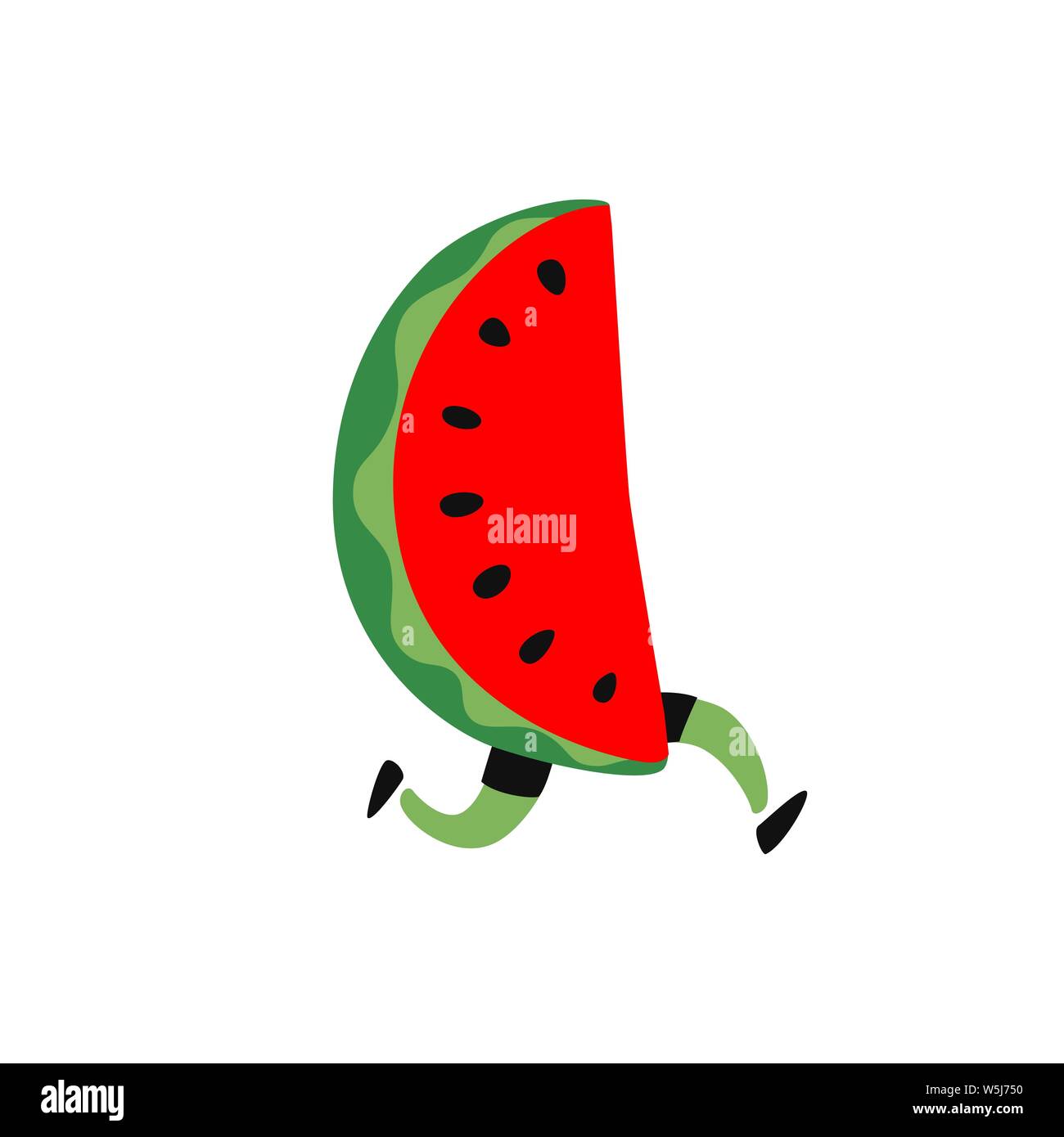 Illustration of a running watermelon. Vector. Delicious red fruit icon ...