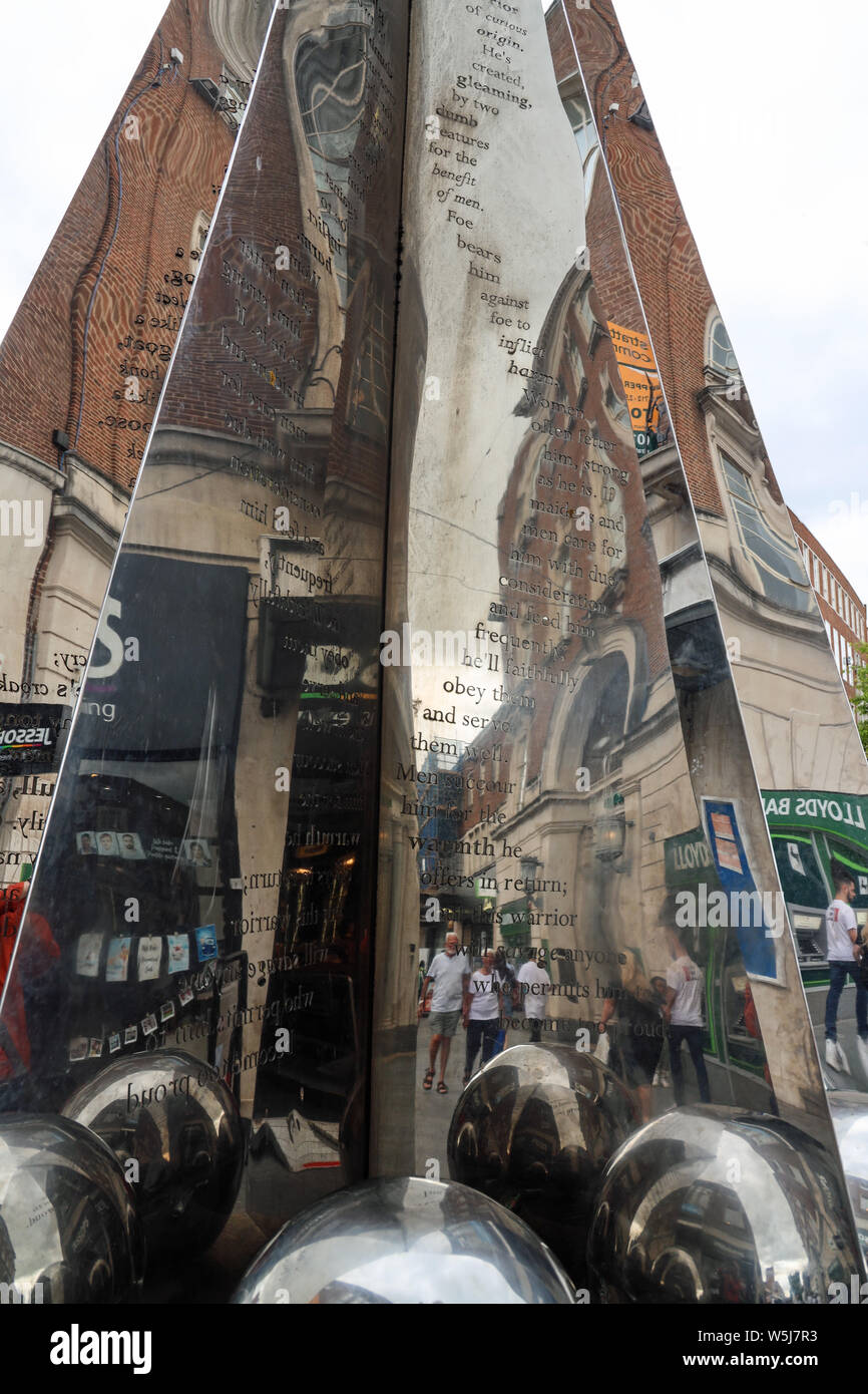 The Exeter Riddle Sculpture in High Street by artist Michael Fairfax ...