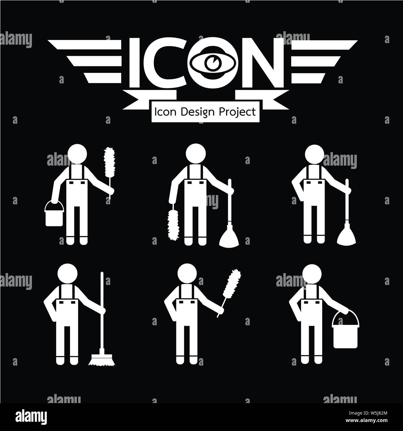 Cleaner Man icon Stock Vector Image & Art - Alamy