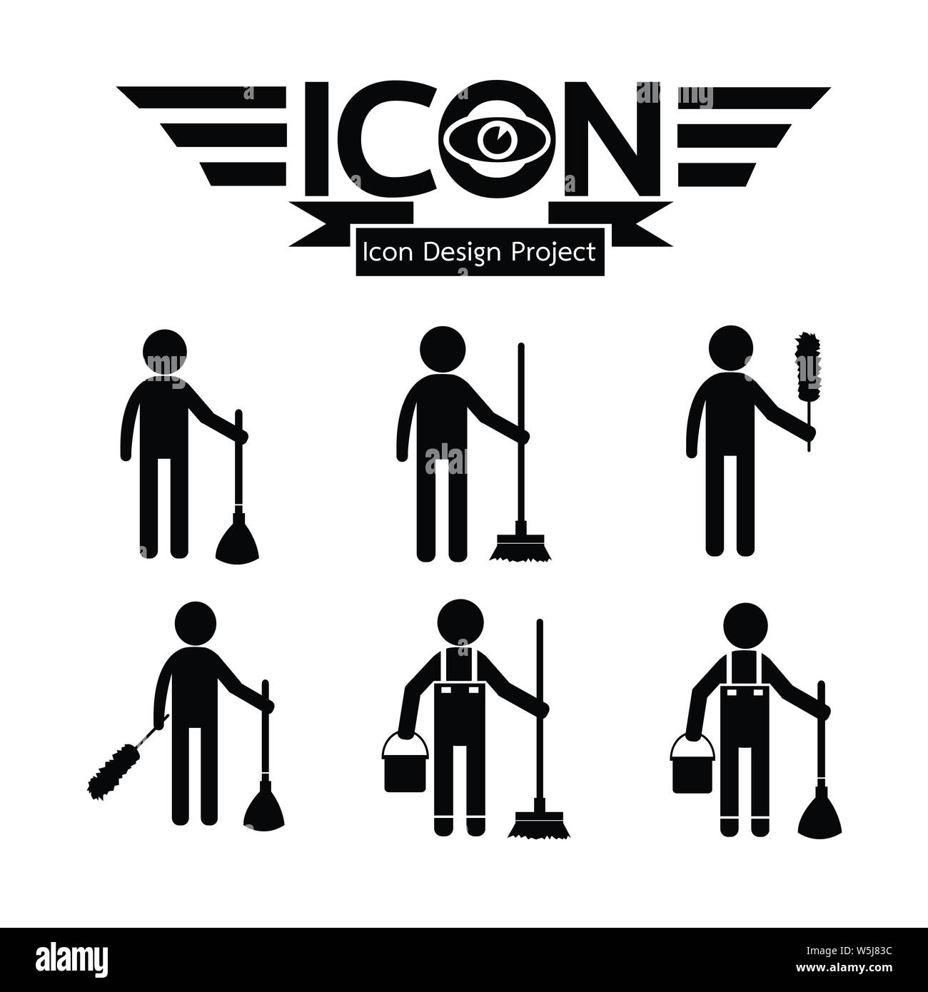 Cleaner Man icon Stock Vector Image & Art - Alamy