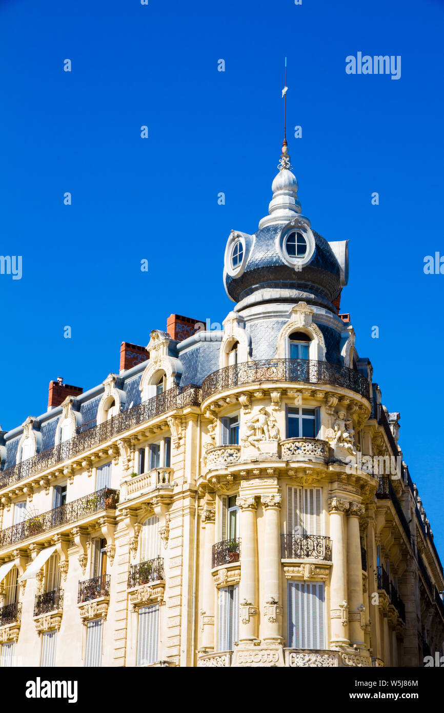 Montpellier, France. Historical buildings in Place de la Comedie in a ...