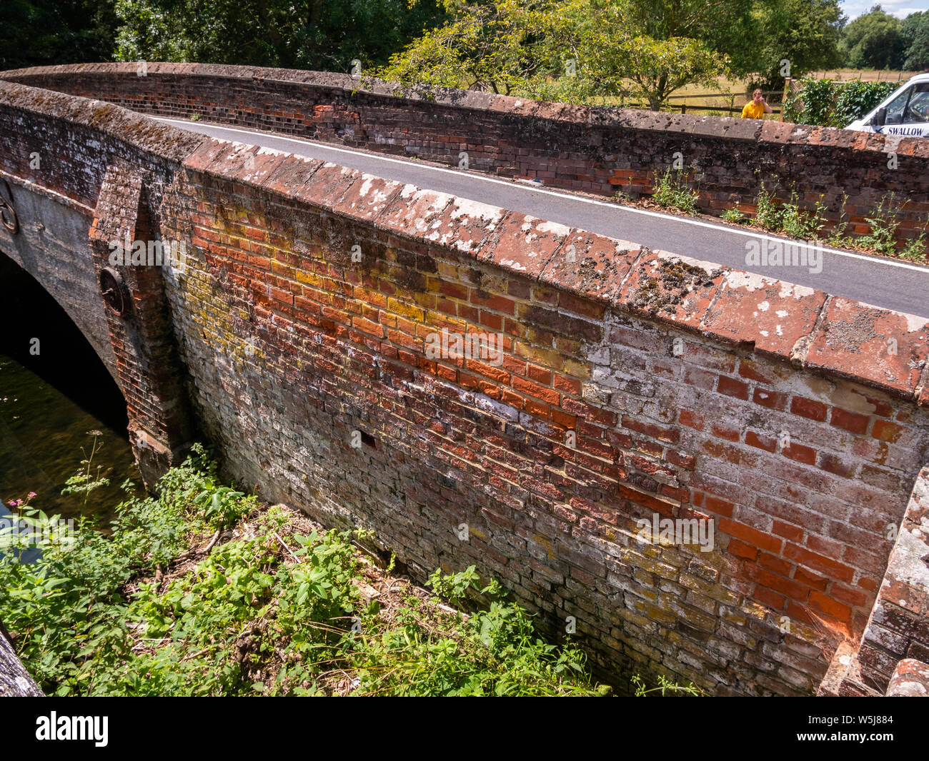 Great Bardfield Essex UK the bridge over the river Pant is closed for ...
